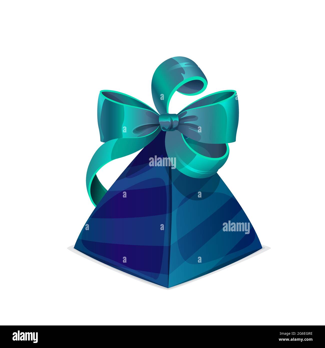 Gift box with bow, birthday or wedding present with blue and green ...