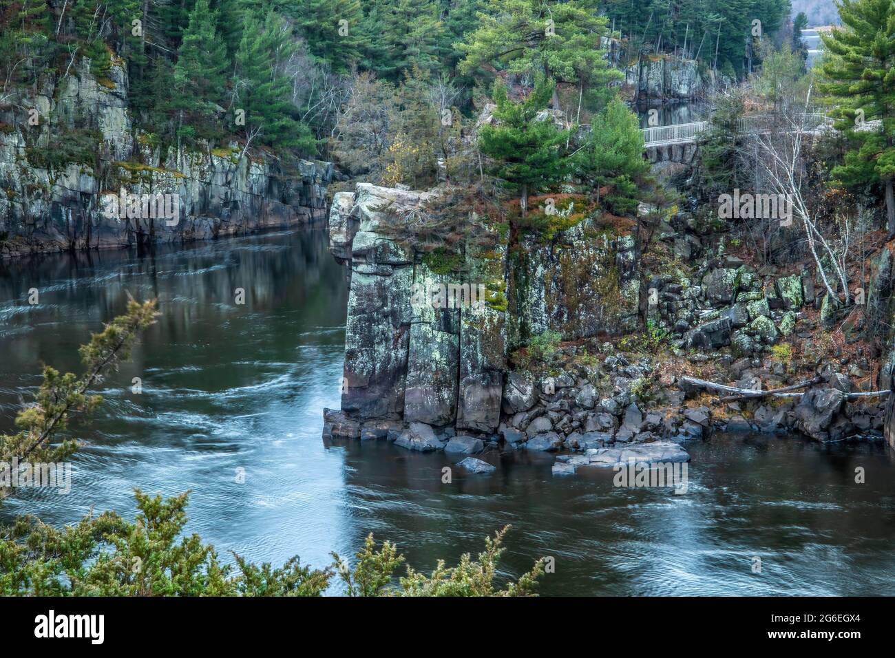 Beautiful evening view of Angle Rock in the St. Croix River at ...