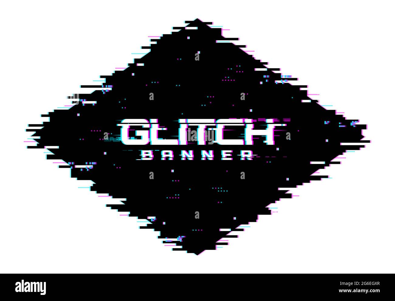 Digital color distortion glitch screen, lines and pixel noise ...