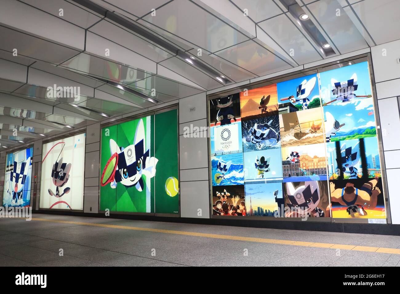 JULY 5, 2021 : A promotion billboard of the 2020 Tokyo Olympics Games ...