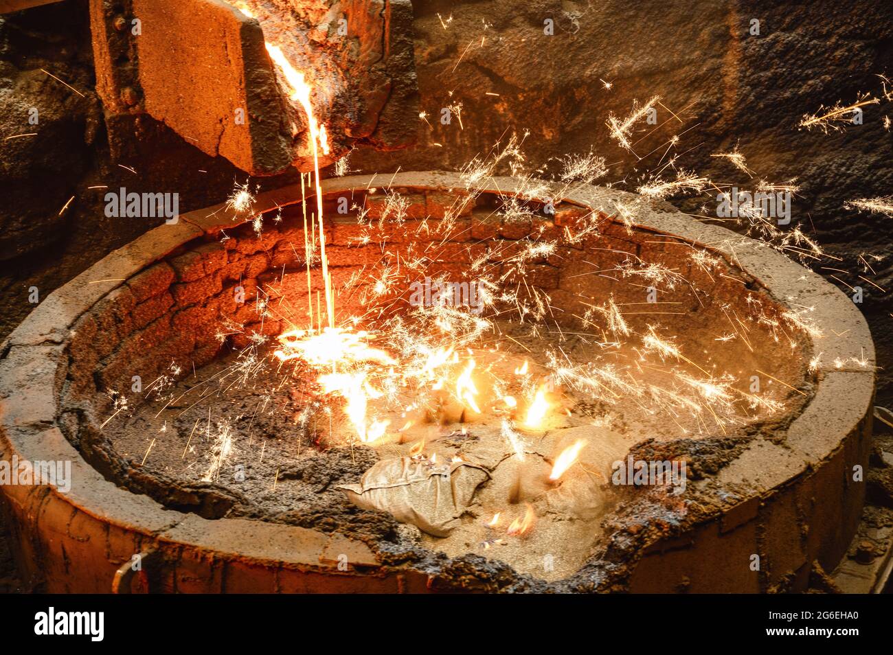 Hot iron sparks hi-res stock photography and images - Alamy
