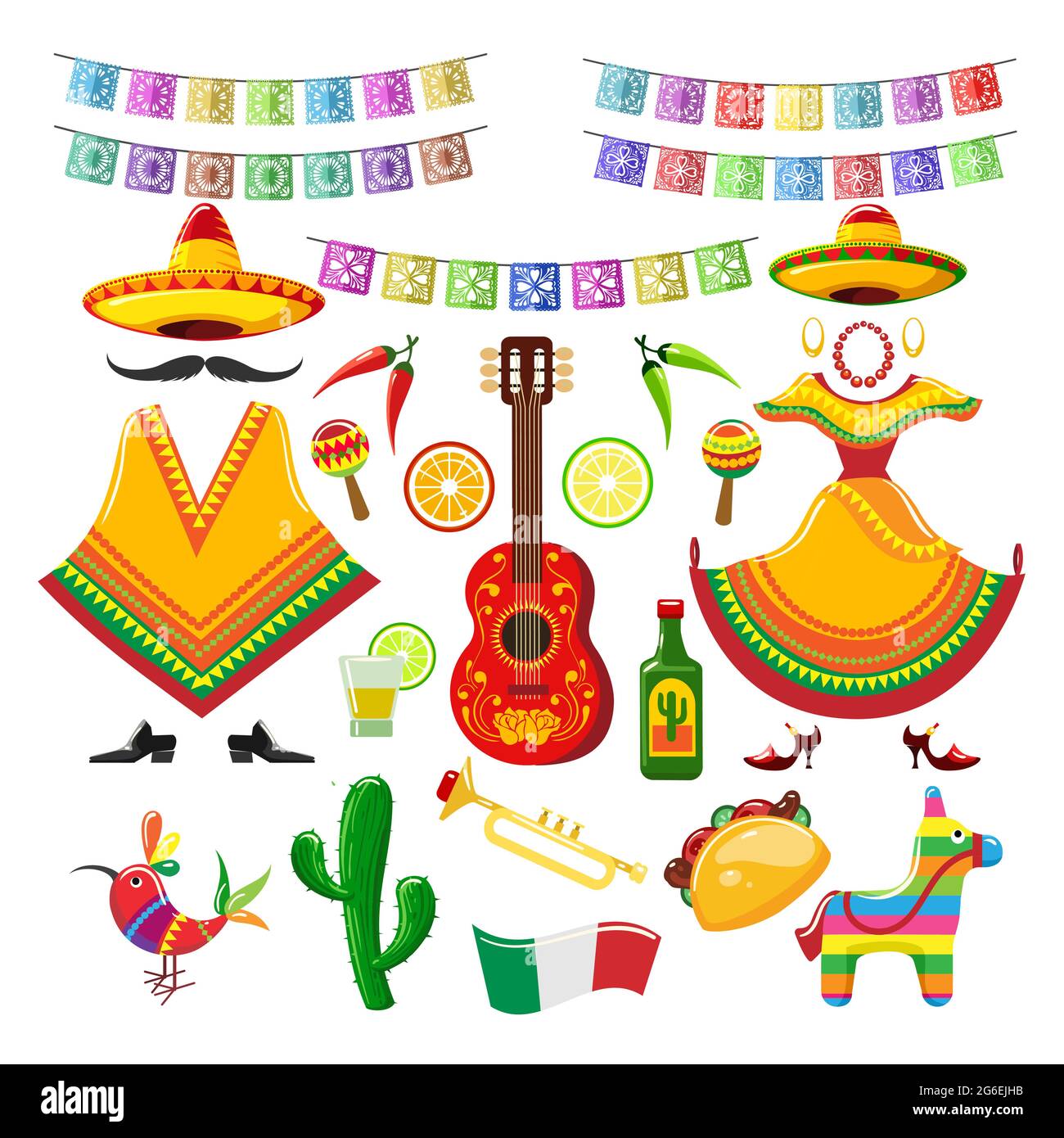Mexican flag bunting Stock Vector Images - Alamy