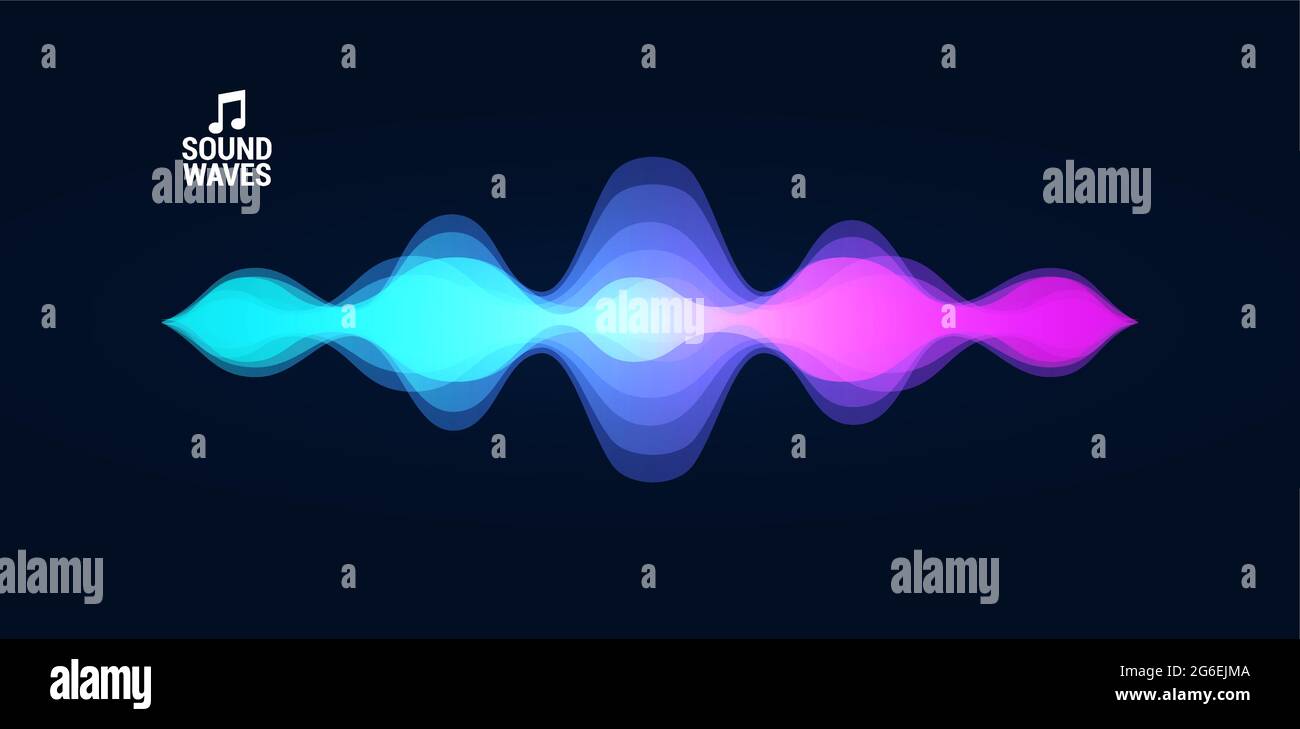 Sound recognition, audio wave, voice record. Futuristic sound wave ...