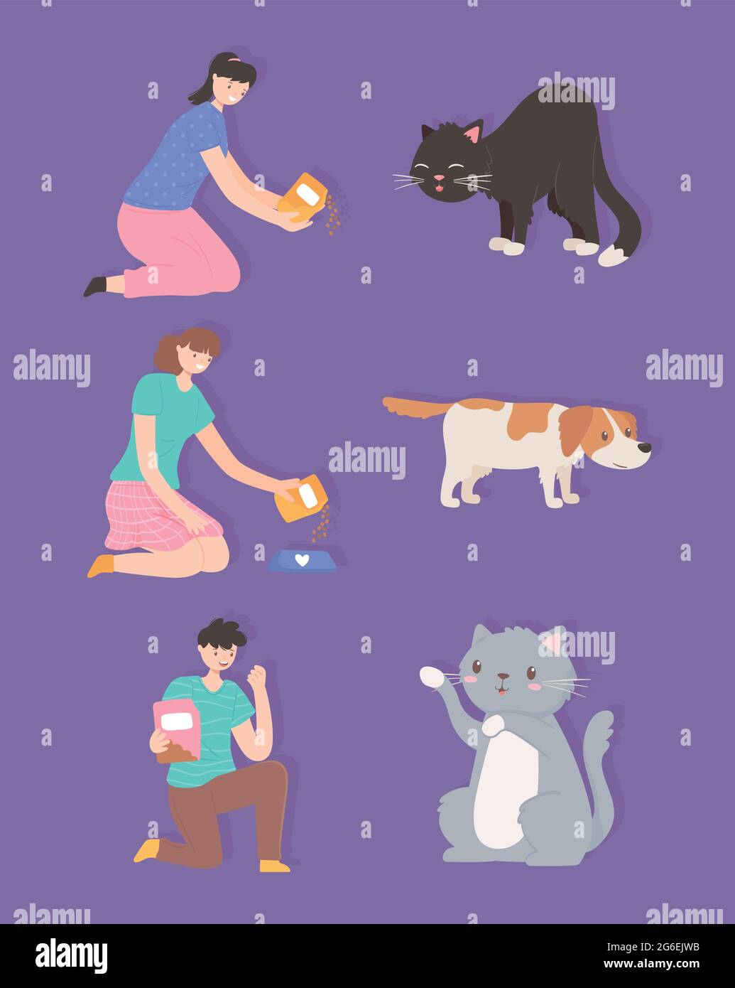 Child feeding animals Stock Vector Images - Alamy