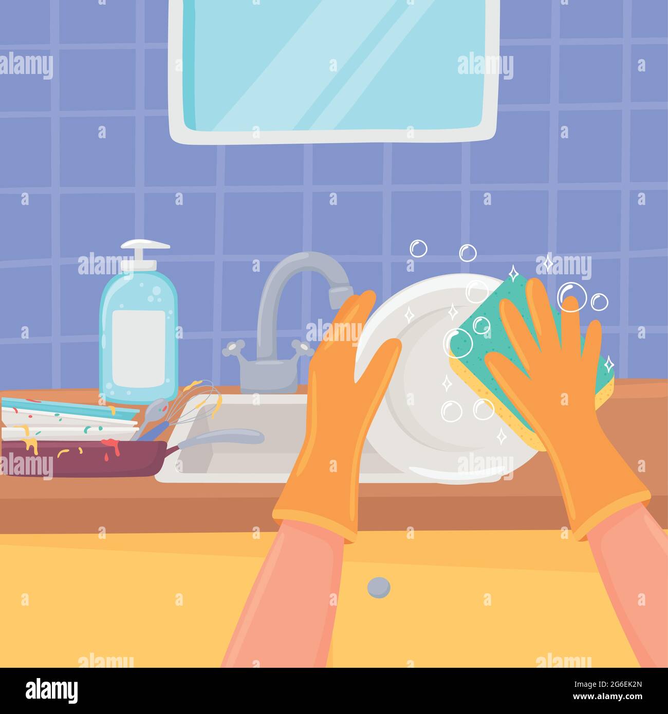 hand washing dish Stock Vector Image & Art - Alamy