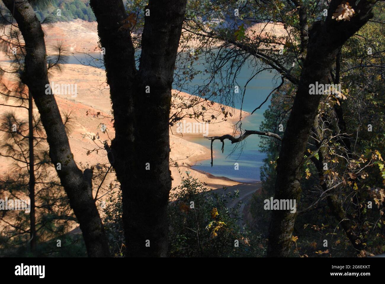 Low water level in a Northern California reservoir Stock Photo - Alamy