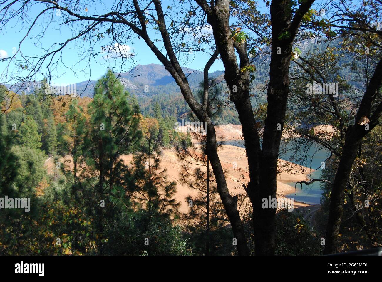 California landscape with reservoir Stock Photo - Alamy