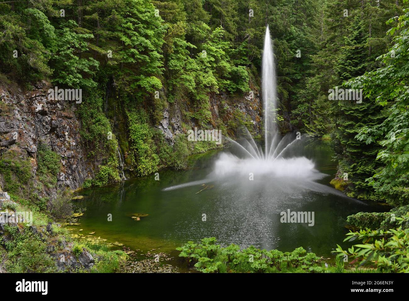 The Ross Fountain in the Sunken Garden, Butchart Gardens, Victoria ...