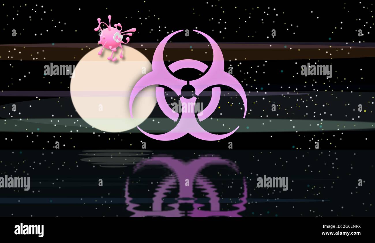 COVID-19. The water of the immense ocean, stars reflected. The ...