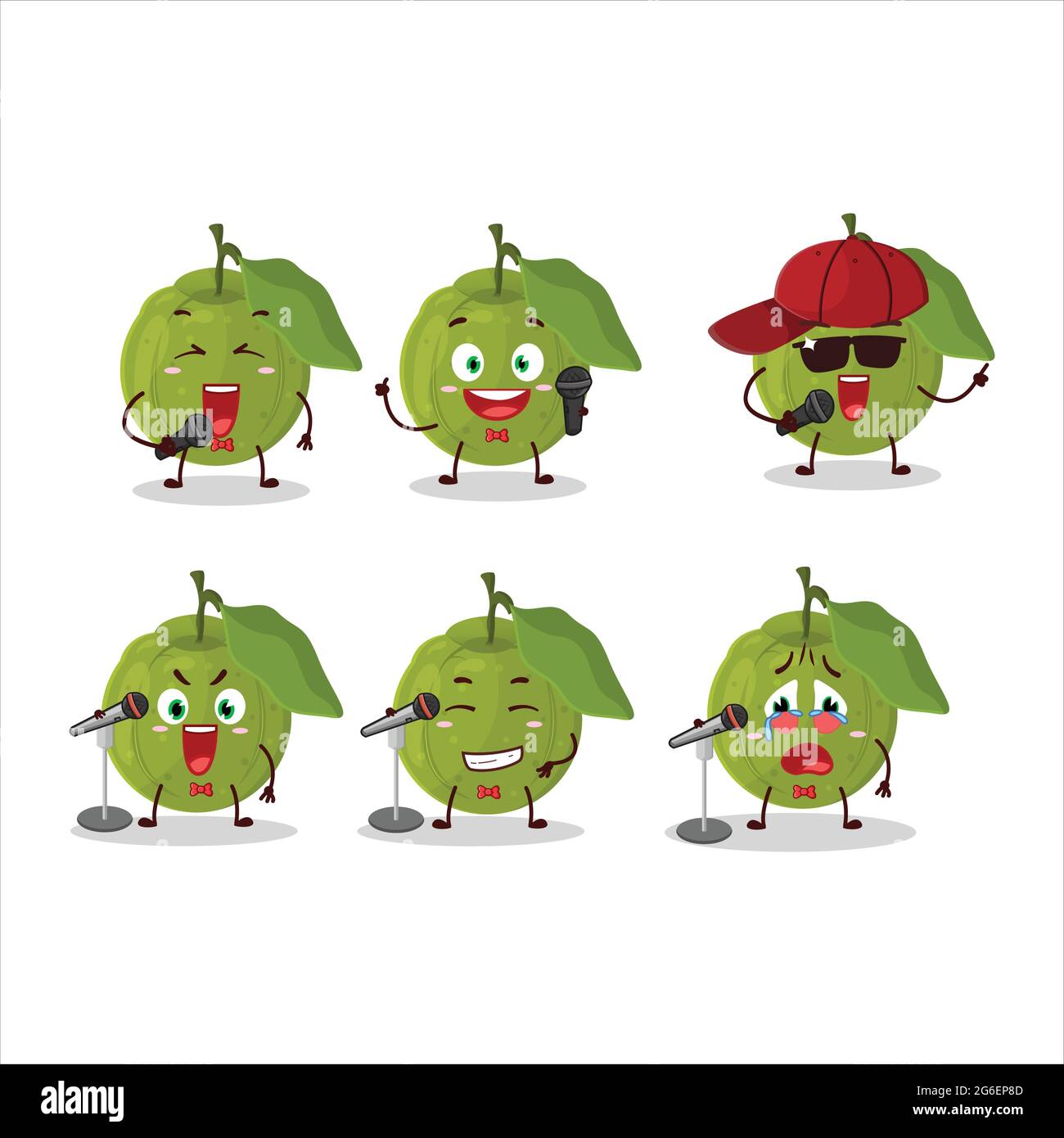 A Cute Cartoon design concept of guava fruit singing a famous song ...