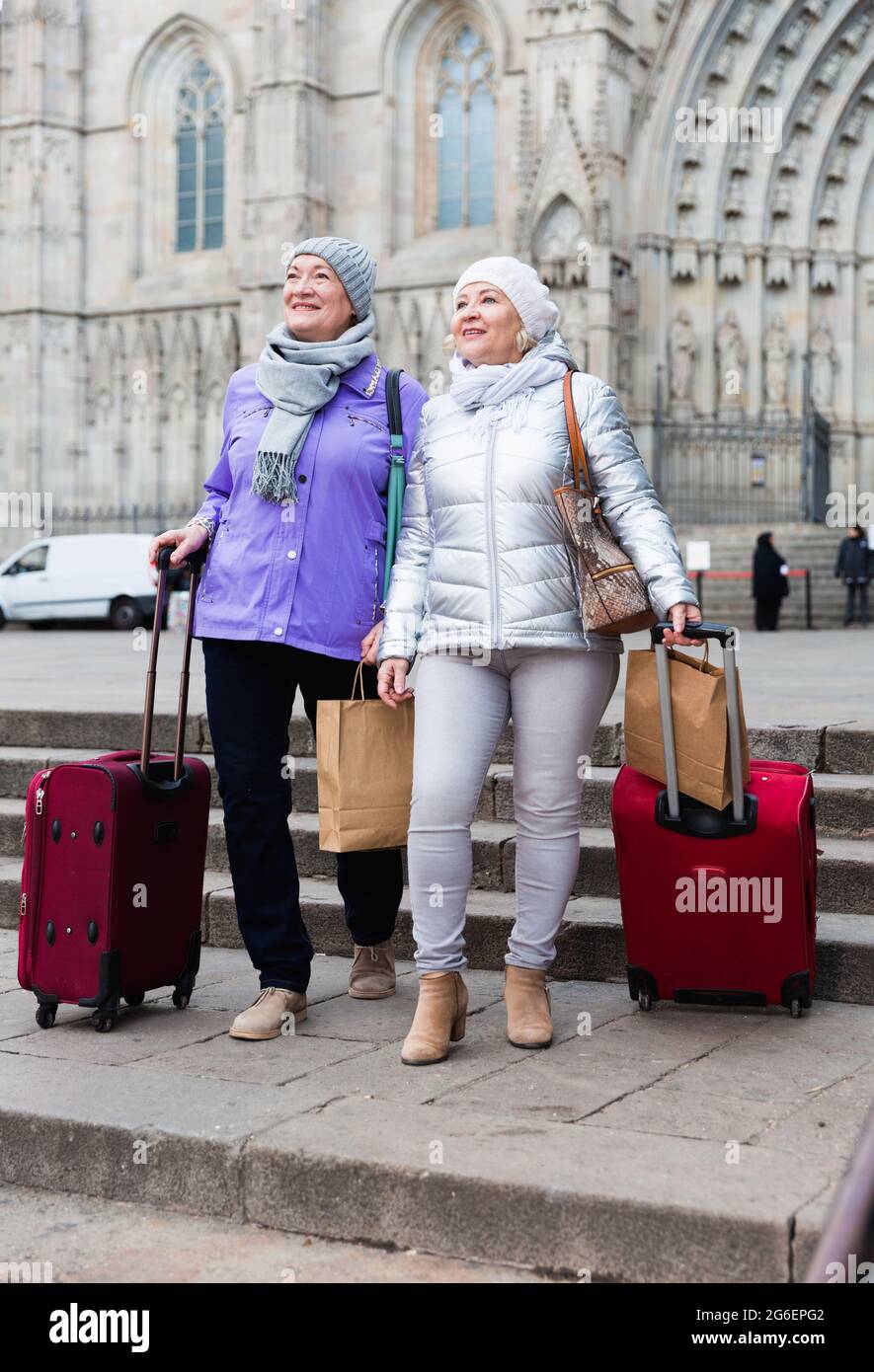 Mature ladies walking together hi-res stock photography and images - Alamy