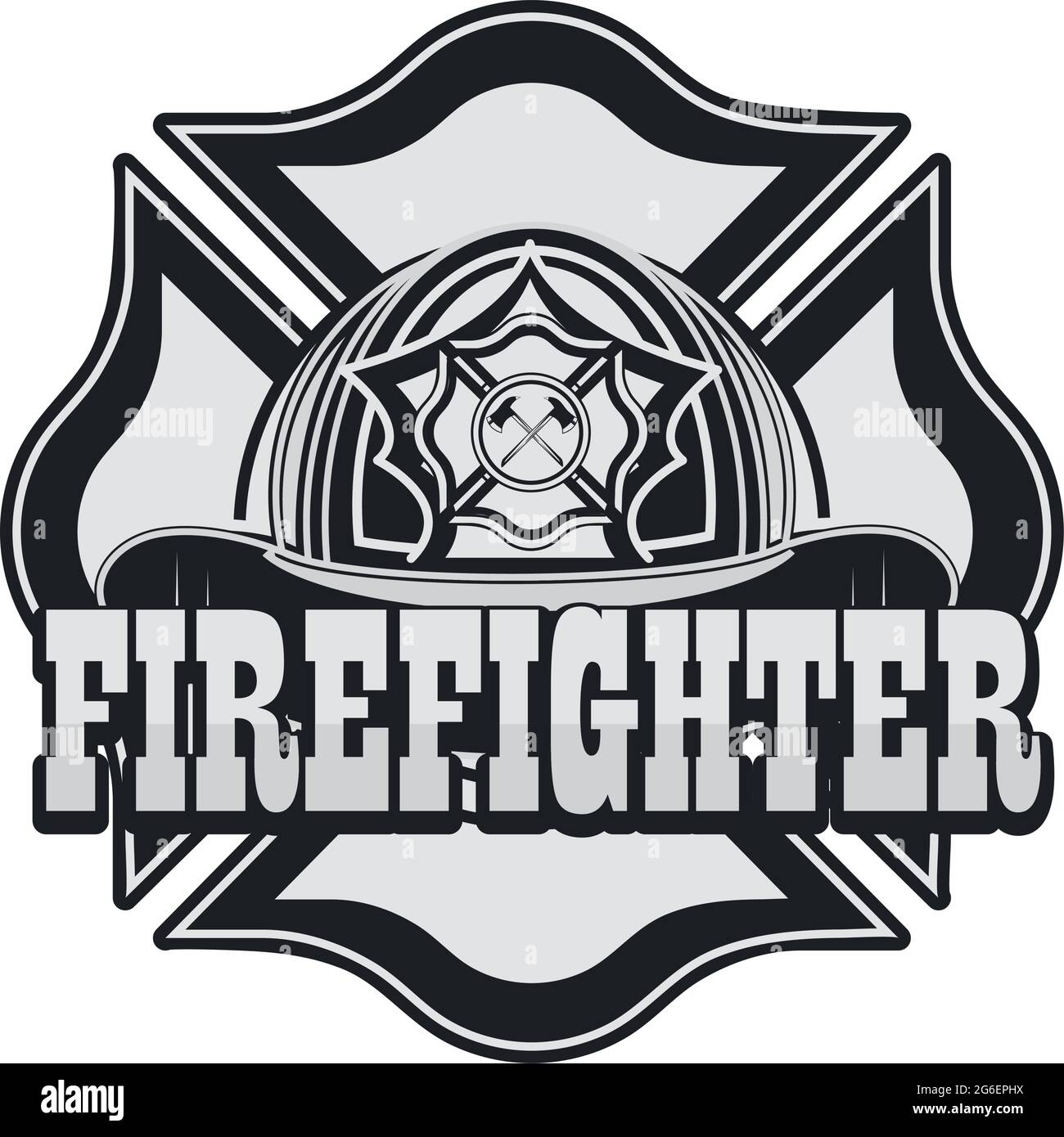 firefighter helmet and insignia Stock Vector Image & Art - Alamy