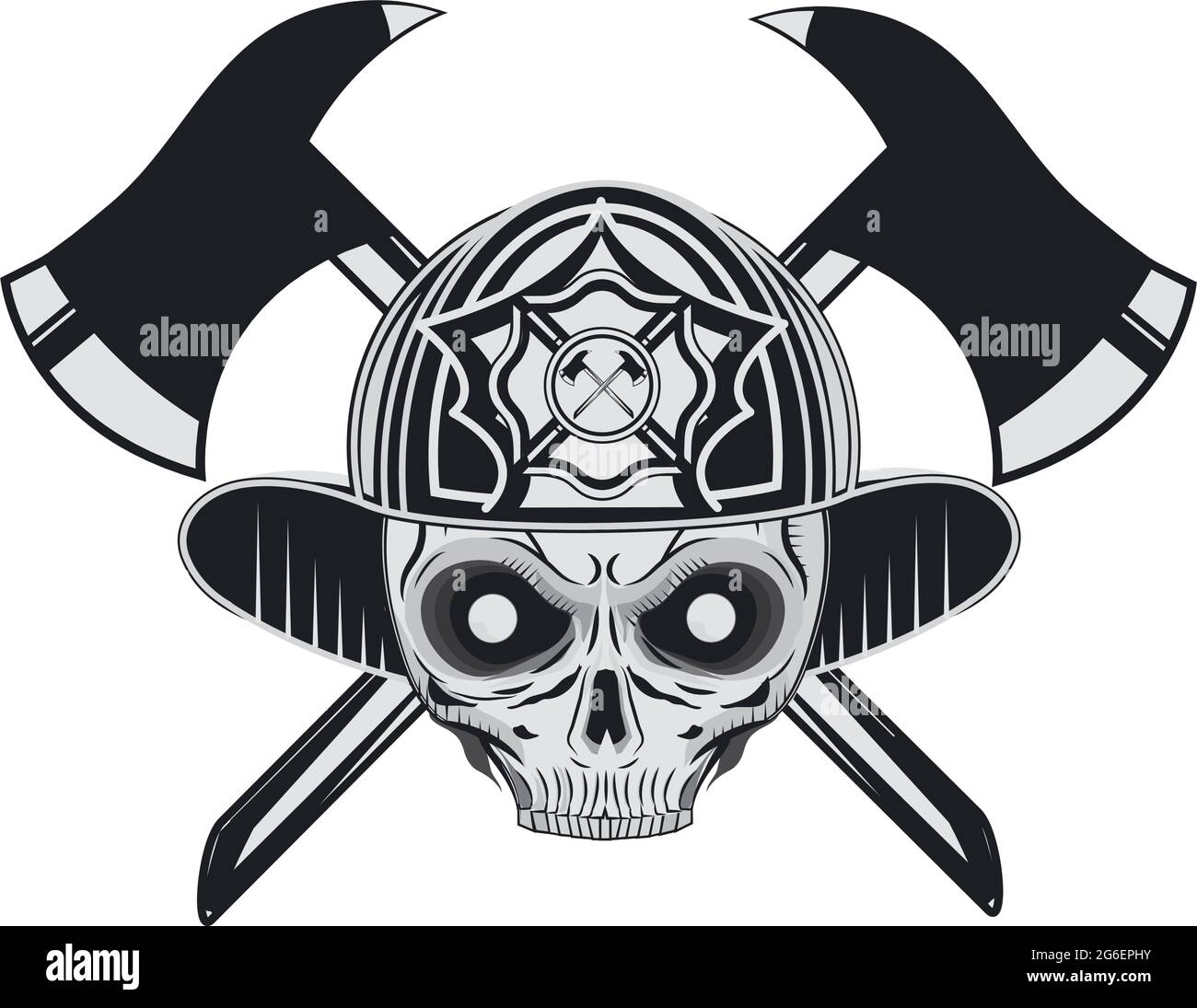 skull wearing firefighter helmet Stock Vector Image & Art - Alamy