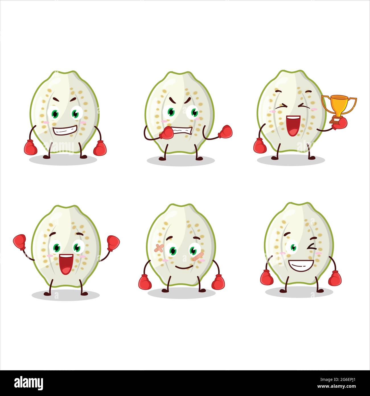 A sporty slash of guava fruit boxing athlete cartoon mascot design ...