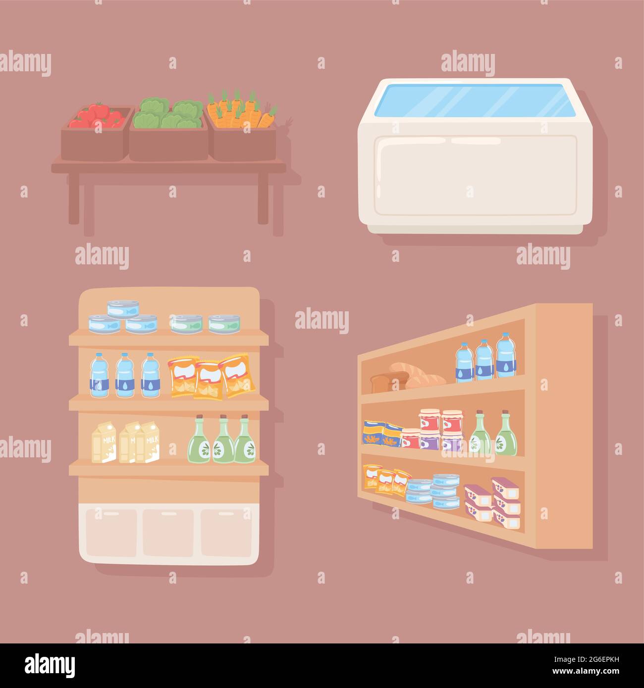 Freezer shelf market Stock Vector Images - Alamy