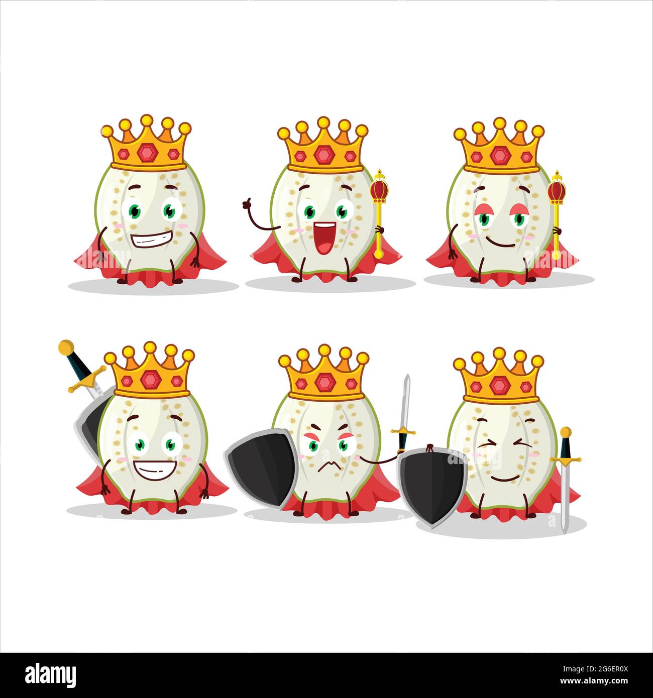 A Charismatic King slash of guava fruit cartoon character wearing a ...