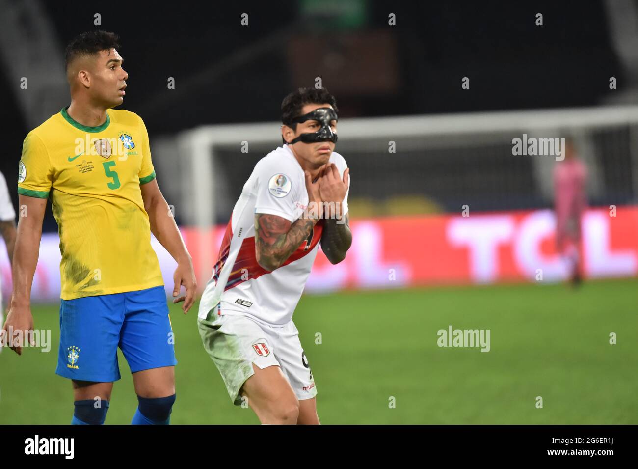 Rio de Janeiro, Brazil - July 5, 2021 Brazil x Peru, for the semi-final ...