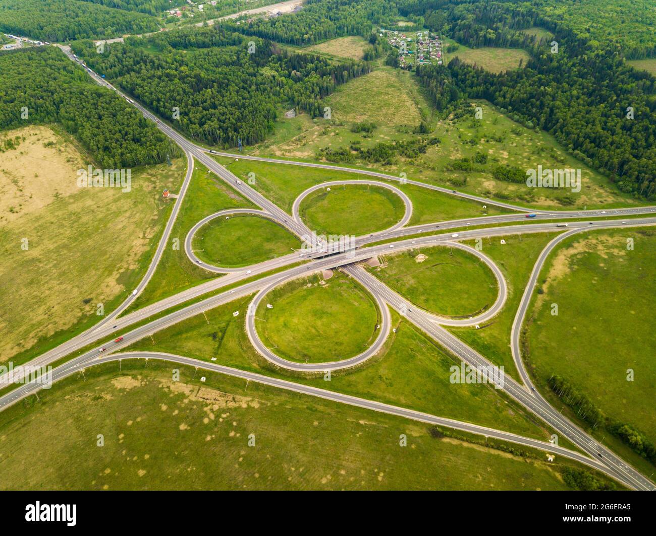 Circular road junction Stock Photo - Alamy