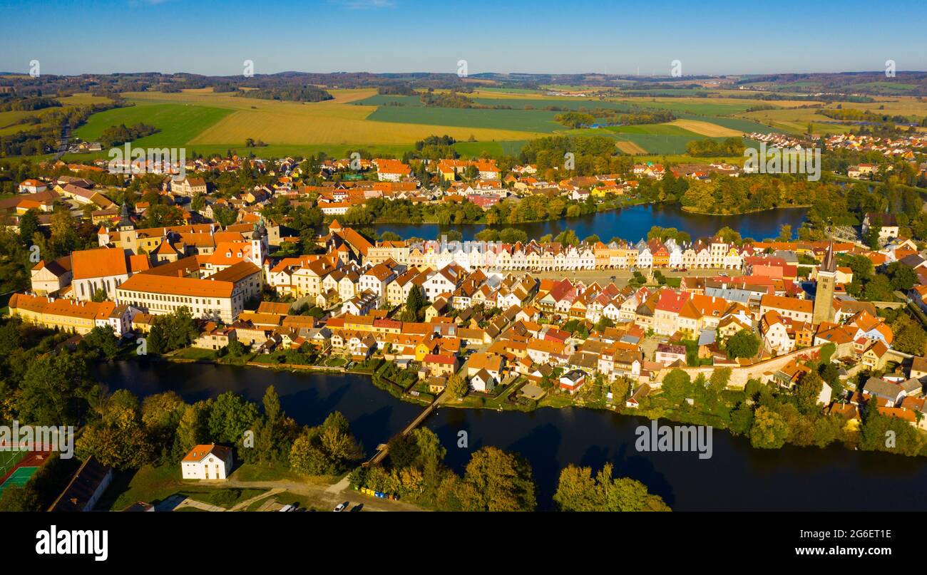 Aerial view of Telc, Czech Republic Stock Photo - Alamy
