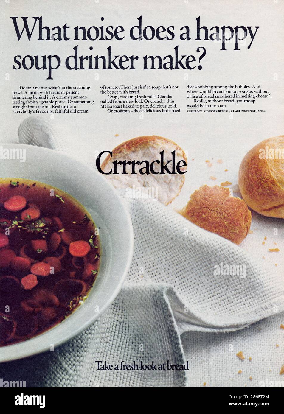 1968 British advertisement for bread issued by the Flour Advisory ...