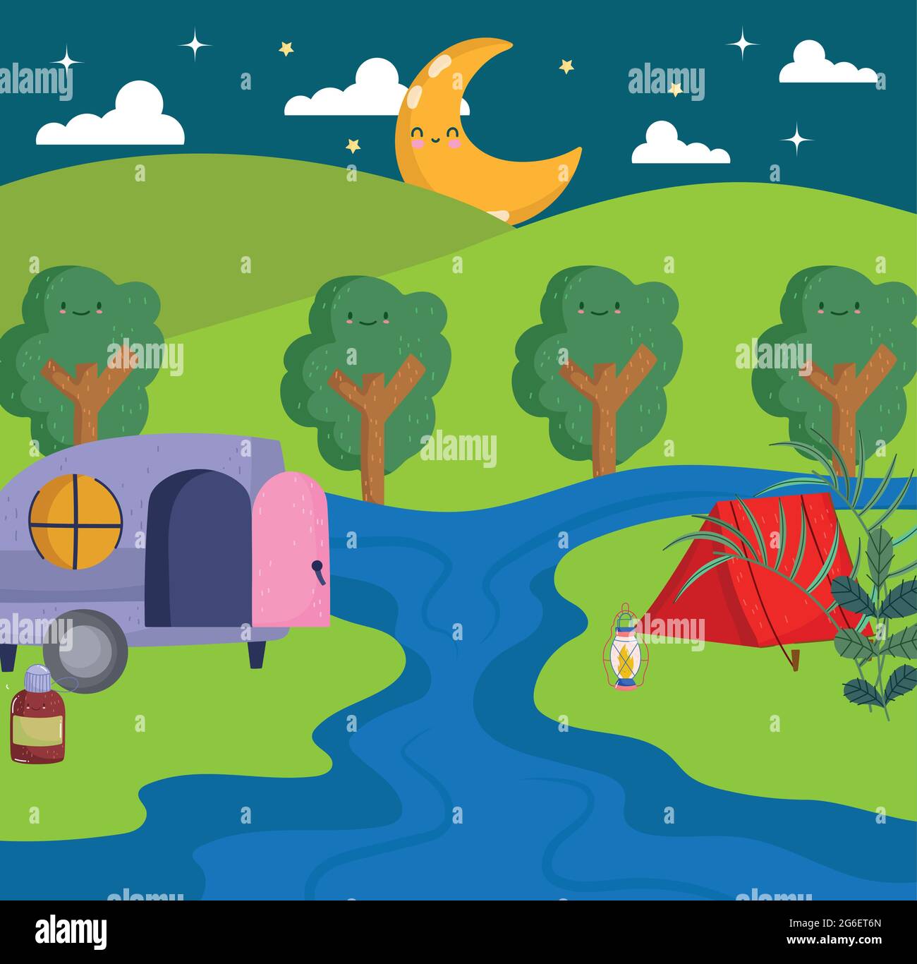 river camping night Stock Vector Image & Art - Alamy
