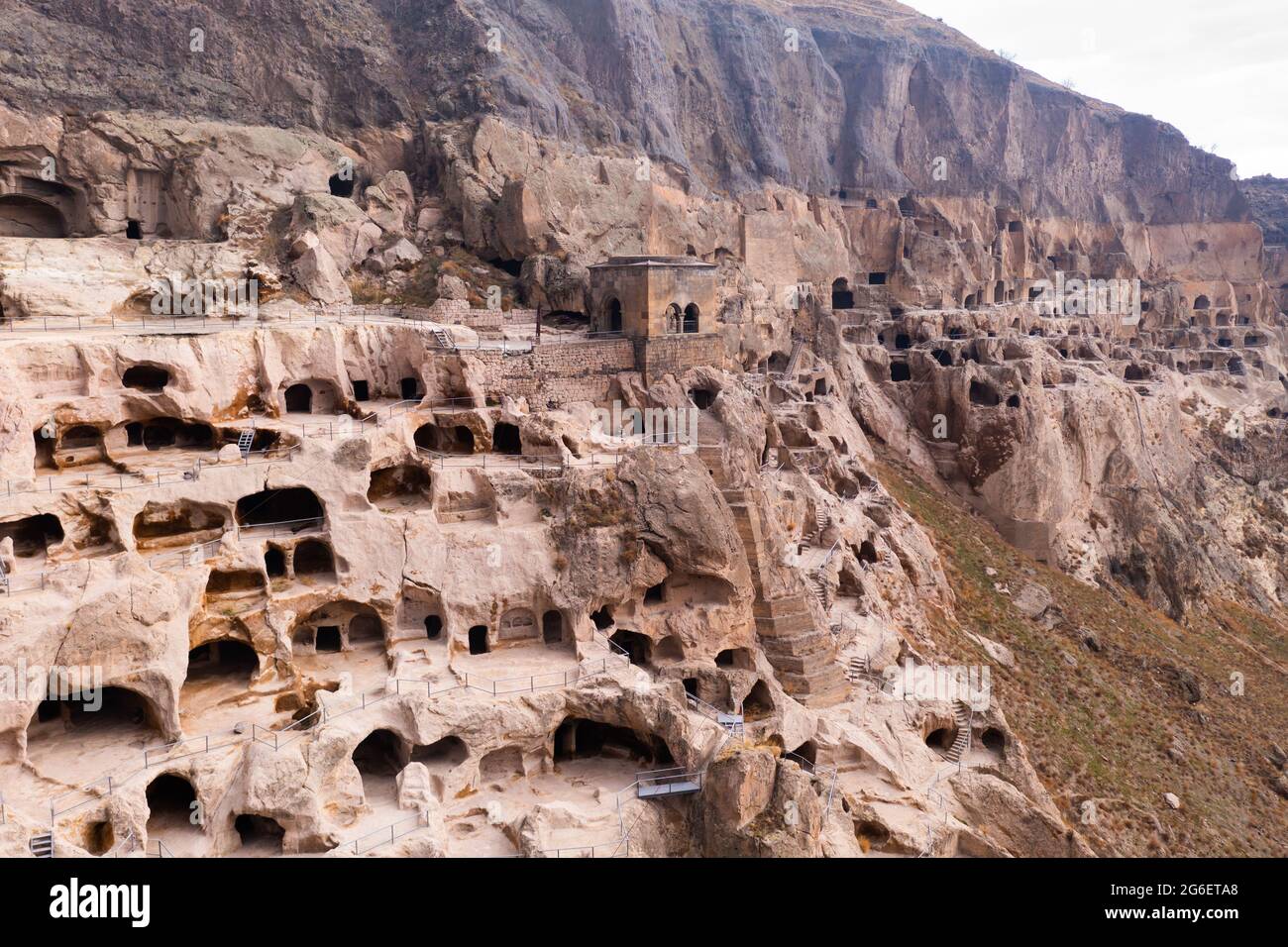 Vardzia cave monastery structures carved into mountain Stock Photo - Alamy