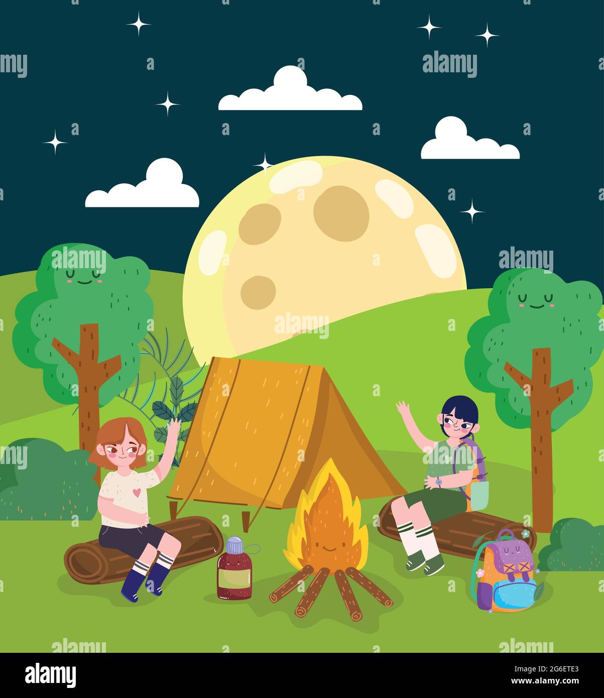 people night camping Stock Vector Image & Art - Alamy