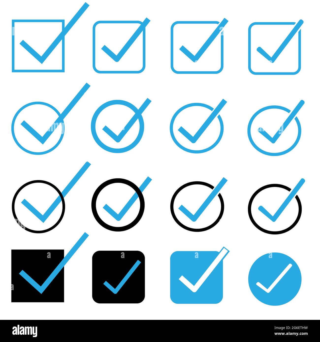 blue tick checkbox on white background. tick sign. check mark symbol ...