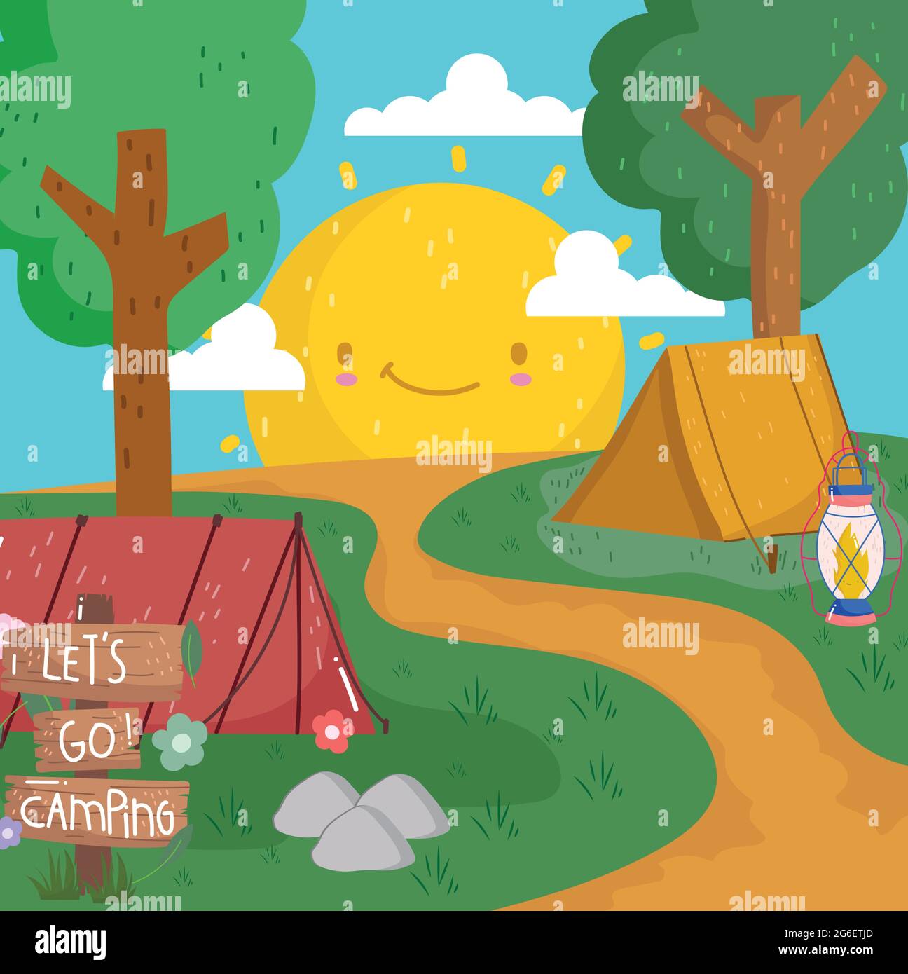 cute camping campsite Stock Vector Image & Art - Alamy
