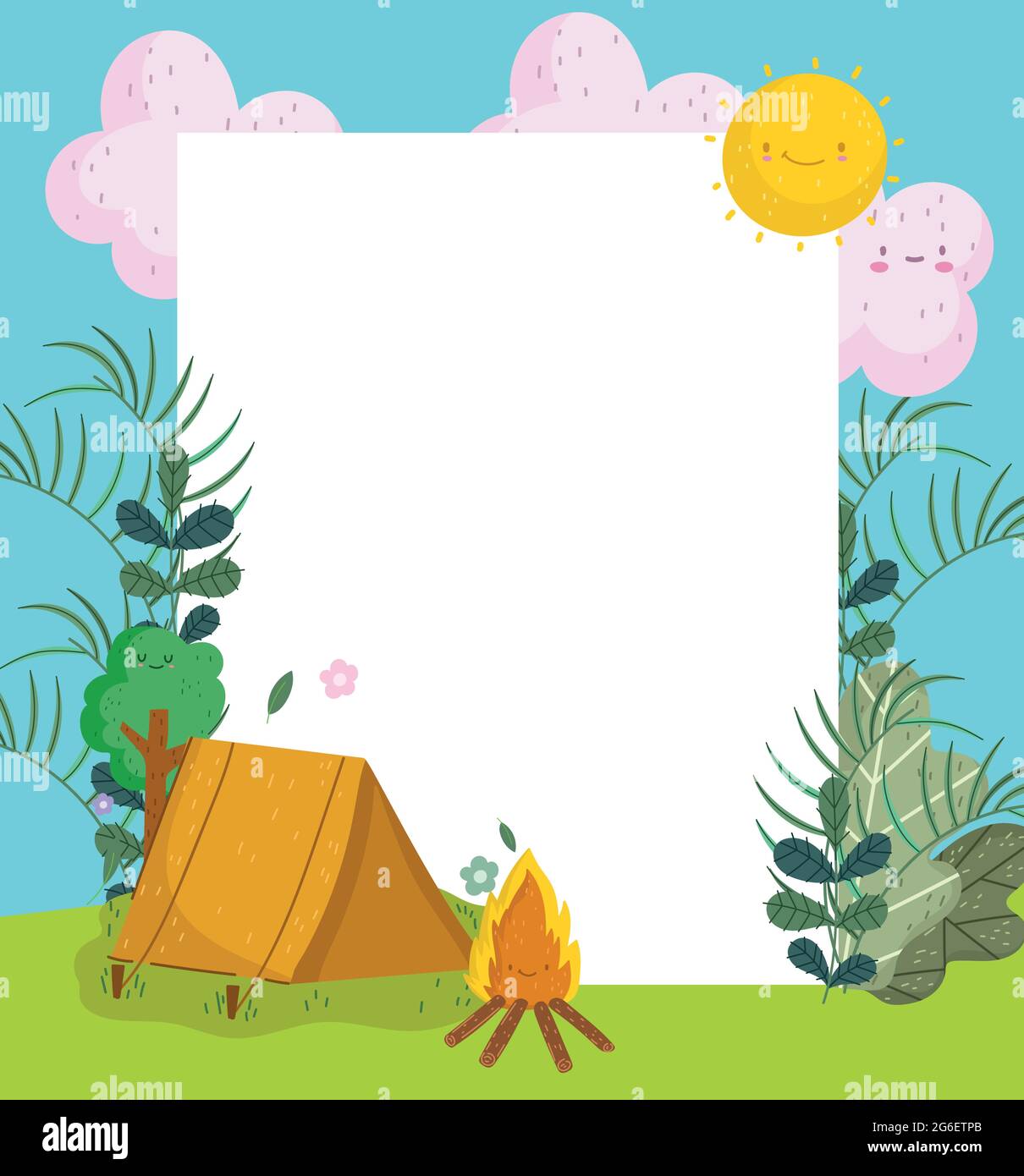 cute tent campfire banner Stock Vector Image & Art - Alamy