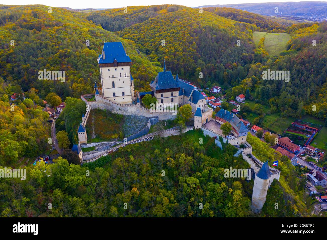 Karlstejn aerial hi-res stock photography and images - Alamy