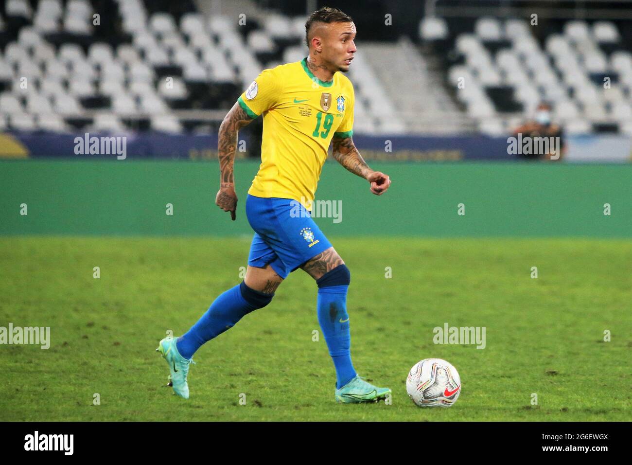 Rio De Janeiro, Brazil. 05th July, 2021. Everton of Brazil during the ...