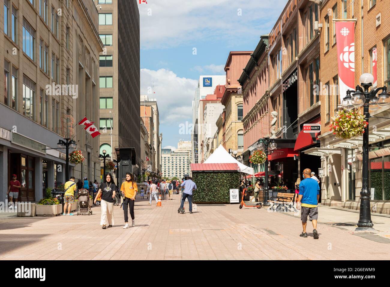 Ottawa, Canada - July 1, 2021: Cityscape street view with walking ...