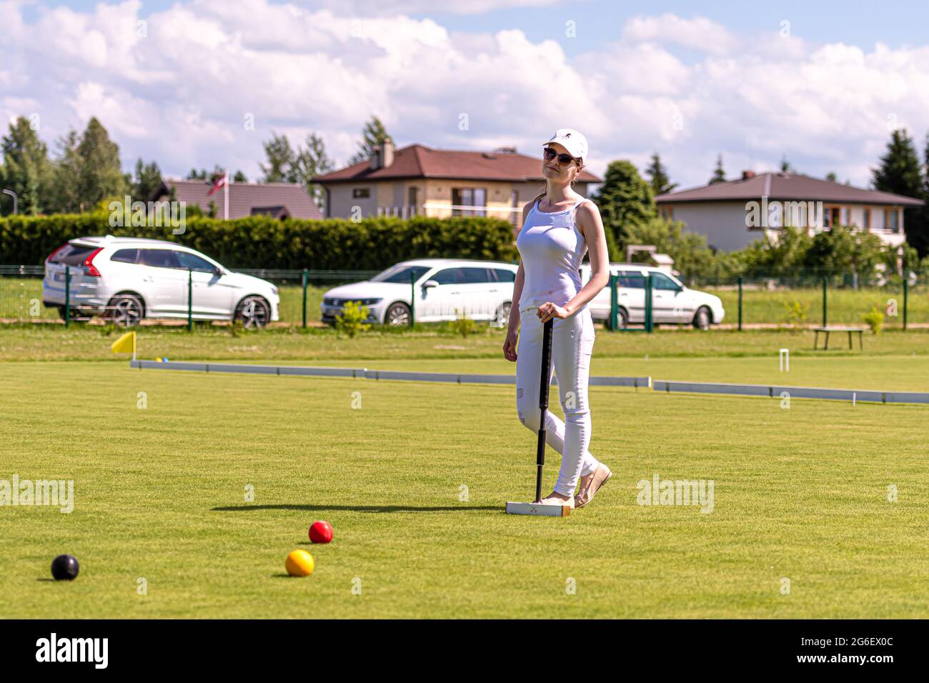 Female croquet player hi-res stock photography and images - Alamy