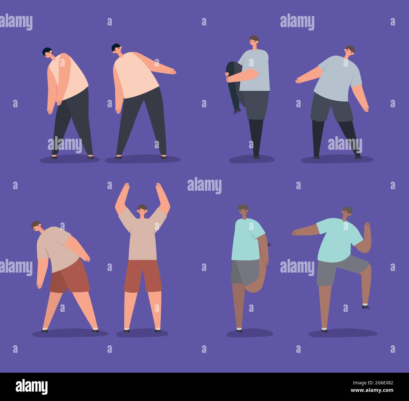 group of guys stretching Stock Vector Image & Art - Alamy