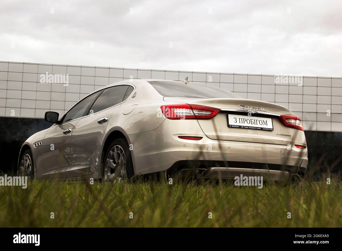 Kiev, Ukraine - April 21, 2020: Maserati Quattroporte luxury car in the ...