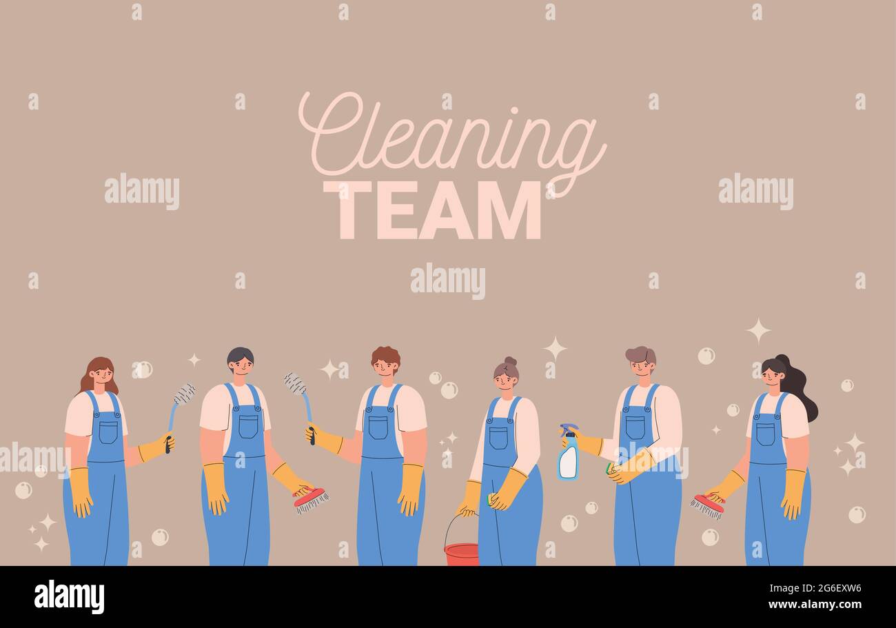 cleaning team card Stock Vector Image & Art - Alamy