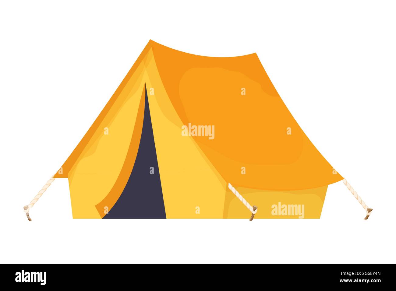 Camping travel tent equipment in cartoon style isolated on white ...