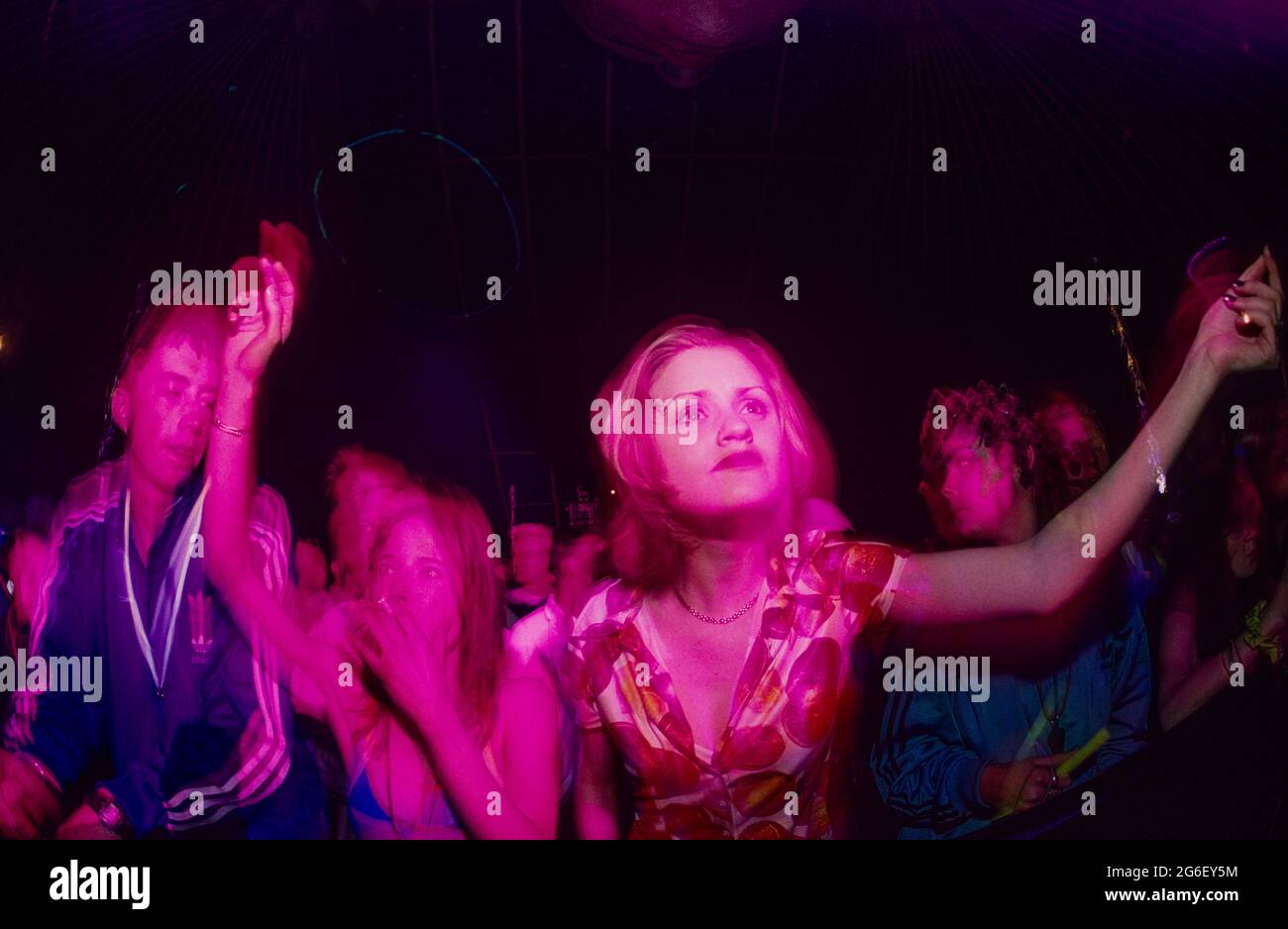 Woman dancing at, Tribal Gathering an all night rave held in the ...