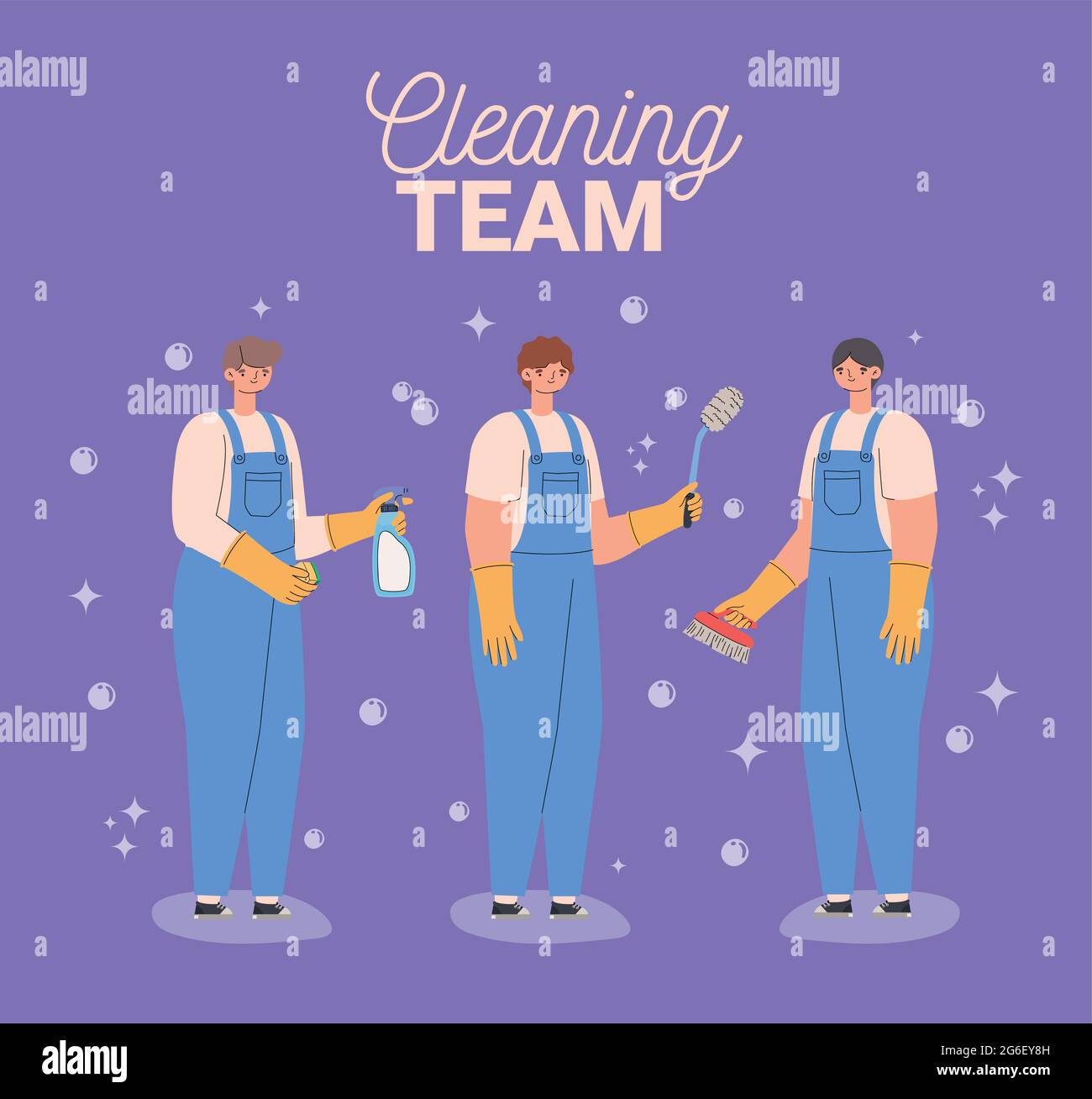 cleaning team poster Stock Vector Image & Art - Alamy