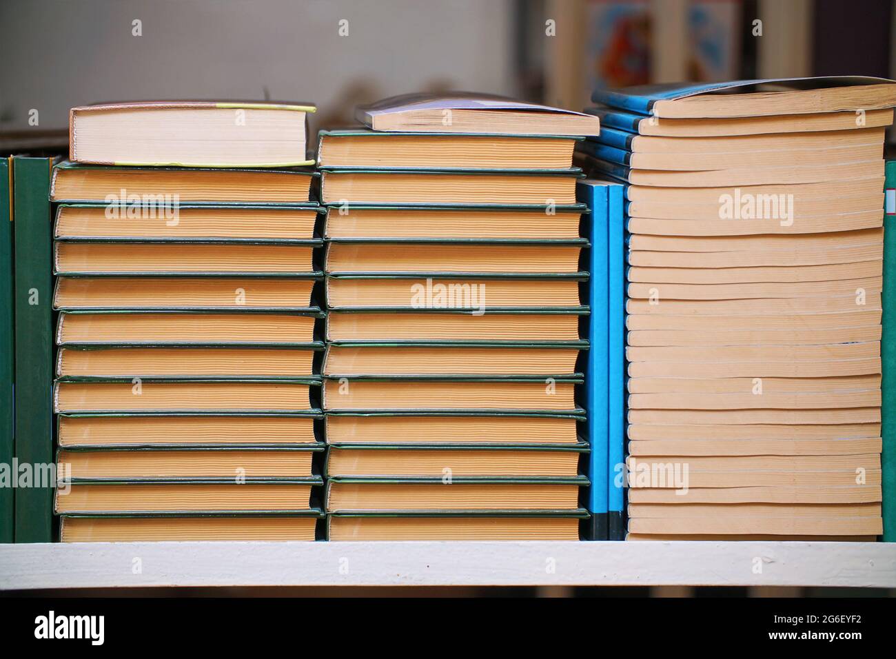 Collection of rare antique books at book shelf hi-res stock photography ...