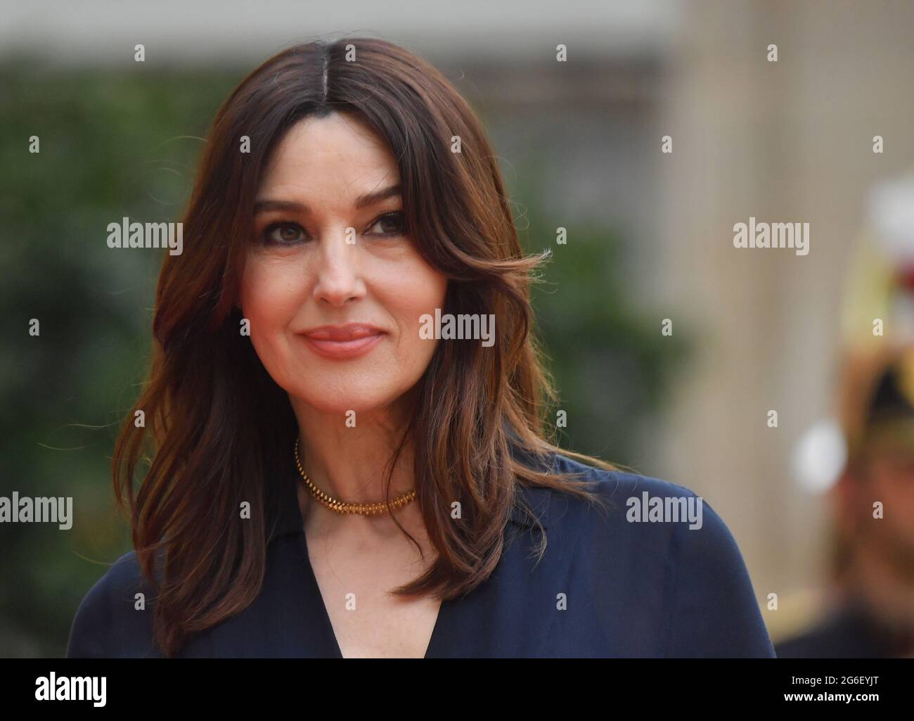 Italian actress Monica Bellucci arriving for a state dinner with the ...