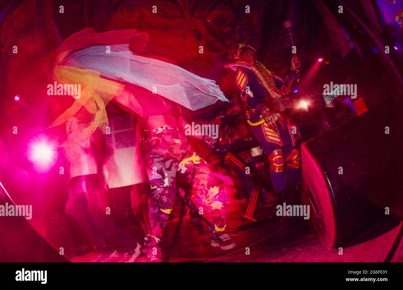 People dancing at, Tribal Gathering an all night rave held in the ...