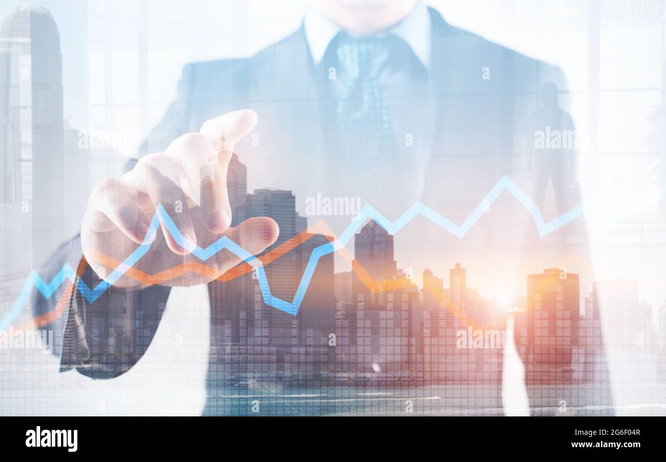Red and blue lines. Candles chart diagram graph stock trading ...