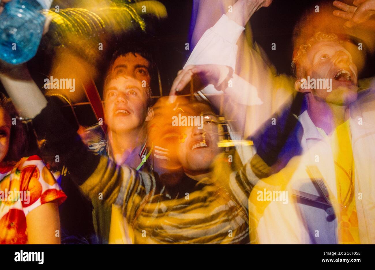 Woman dancing at, Tribal Gathering an all night rave held in the ...