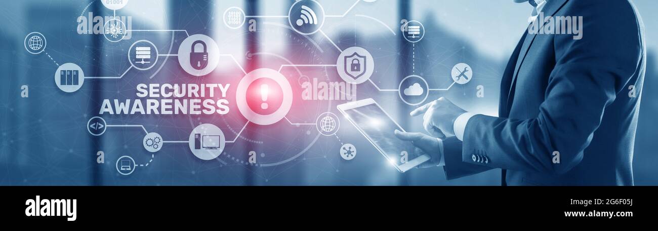 Inscription Security Awareness. Website Header Banner Stock Photo - Alamy