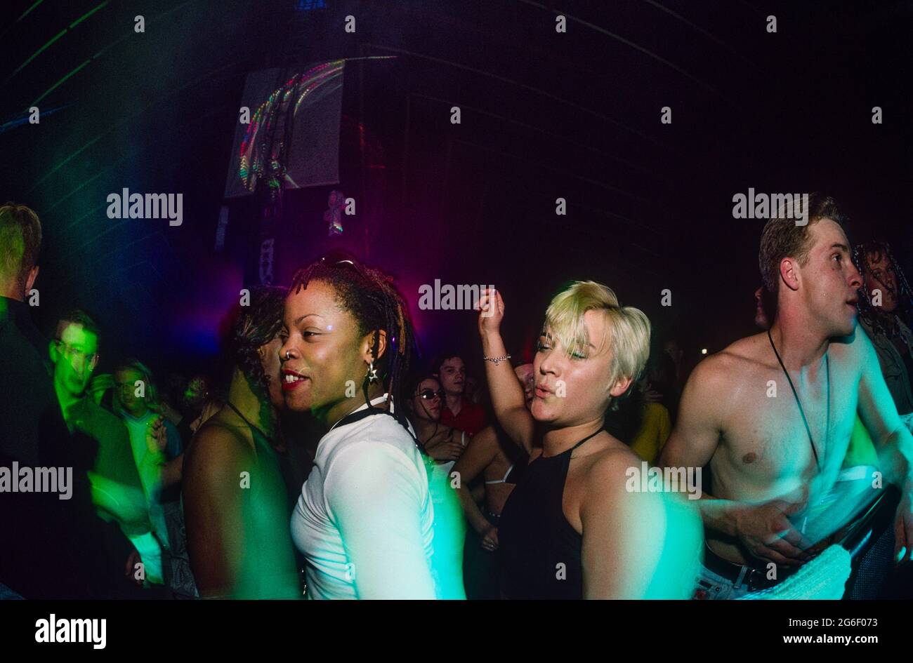 Woman dancing at, Tribal Gathering an all night rave held in the ...