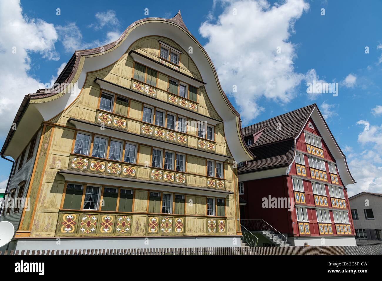 Colorful houses at Appenzell Village in Switzerland in sunny day Stock ...