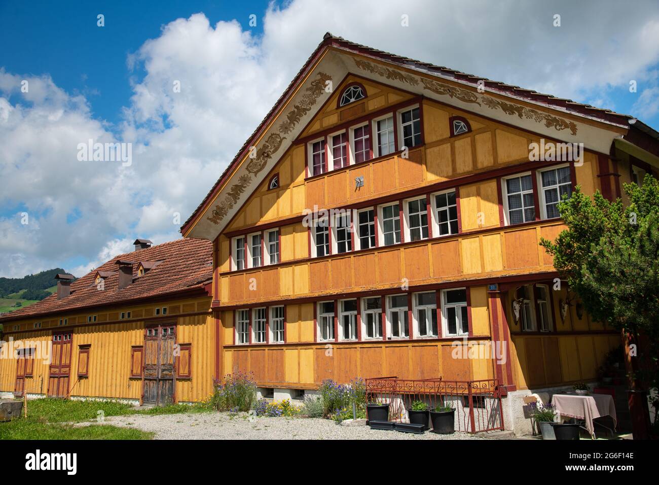 Colorful houses at Appenzell Village in Switzerland in sunny day Stock ...
