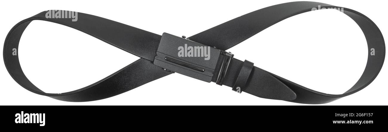 Mens belt in form of Infinity sign isolated on white background Stock ...